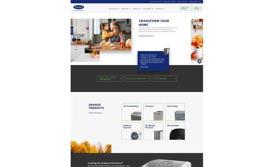 New Carrier Website Provides Homeowners with an Improved Digital ...